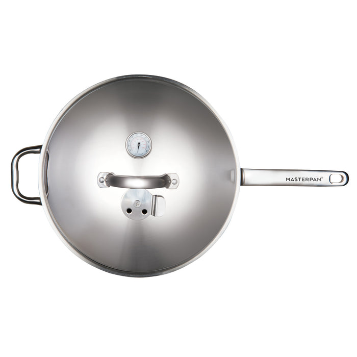 MASTERPAN 4-in-1 Multi-Use Smoker Wok With Stainless Steel Lid, 13 MASTERPAN 4-in-1 Multi-Use Smoker Wok With Stainless Steel Lid, 13